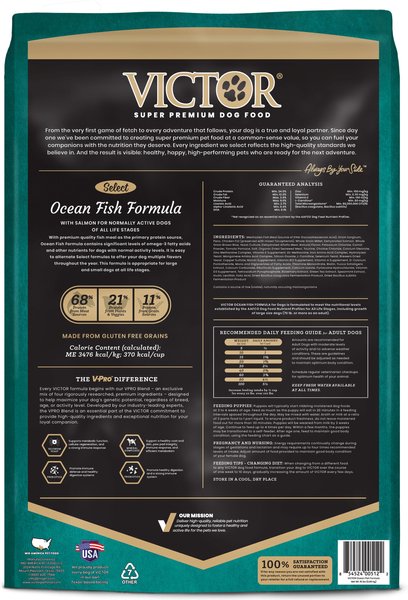 VICTOR Gluten-Free Ocean Fish Formula with Salmon Omega-3 Enriched Dry ...