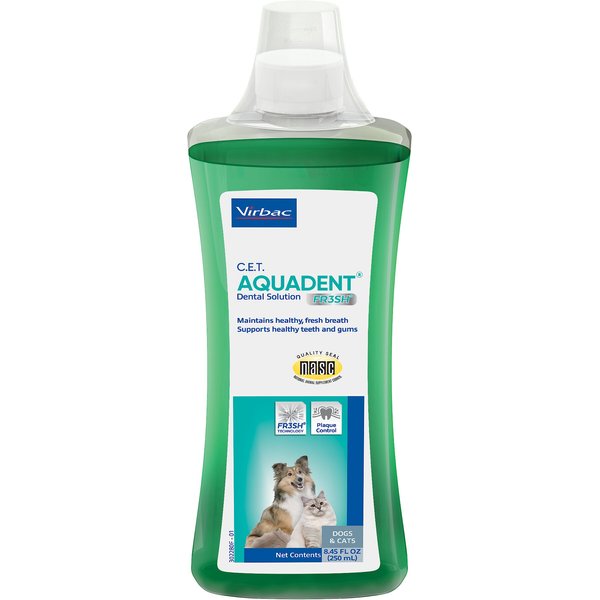 VIRBAC C.E.T. Aquadent Fr3sh Dog & Cat Dental Solution, 8.45-fl oz ...