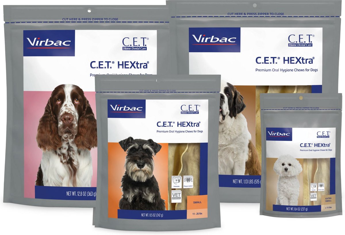 VIRBAC C.E.T. HEXtra Dental Chews for Dogs, 26-50 lbs - Chewy.com