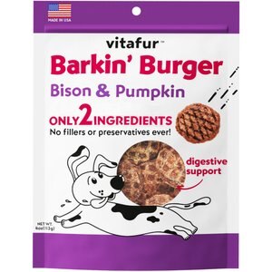 VITAFUR Barkin Burger Bison & Pumpkin Dog Treat, 4-oz bag - Chewy.com
