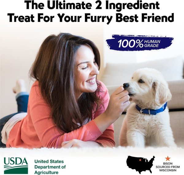 VITAFUR Barkin' Burger Grilled Bison Dehydrated Dog Treats, 5-oz bag ...