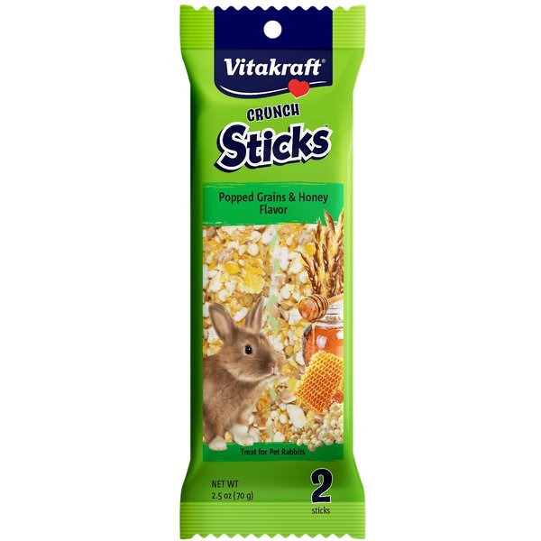 VITAKRAFT Crunch Sticks Popped Grains & Honey Flavor Rabbit Treats, 2 ...