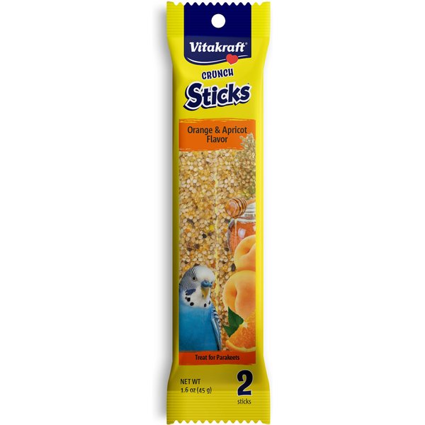 VITAKRAFT Triple Baked Crunch Sticks Orange & Apricot Flavor Parakeet ...