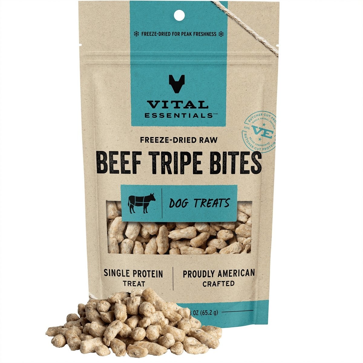 VITAL ESSENTIALS Beef Tripe Treats Freeze-Dried Raw Dog Treats, 2.3-oz ...