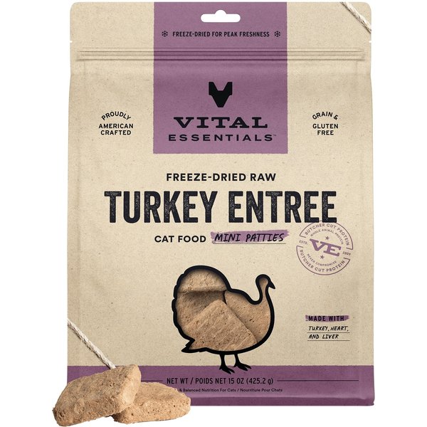 VITAL ESSENTIALS Freeze-Dried Raw Pork Entree & Mixer Cat Food Crunchy ...