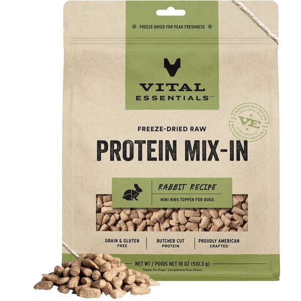 VITAL ESSENTIALS Protein Mix-In Rabbit Recipe Mini Nibs Grain-Free ...