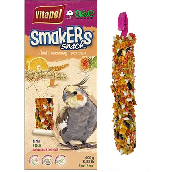 VITAPOL BY A&E CAGE COMPANY Cockatiel Brown Smakers Sticks Twin Pack ...