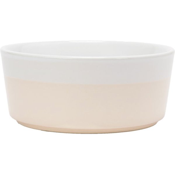 WAGGO Dipper Ceramic Dog & Cat Bowl, Buttercream, 2-cup - Chewy.com