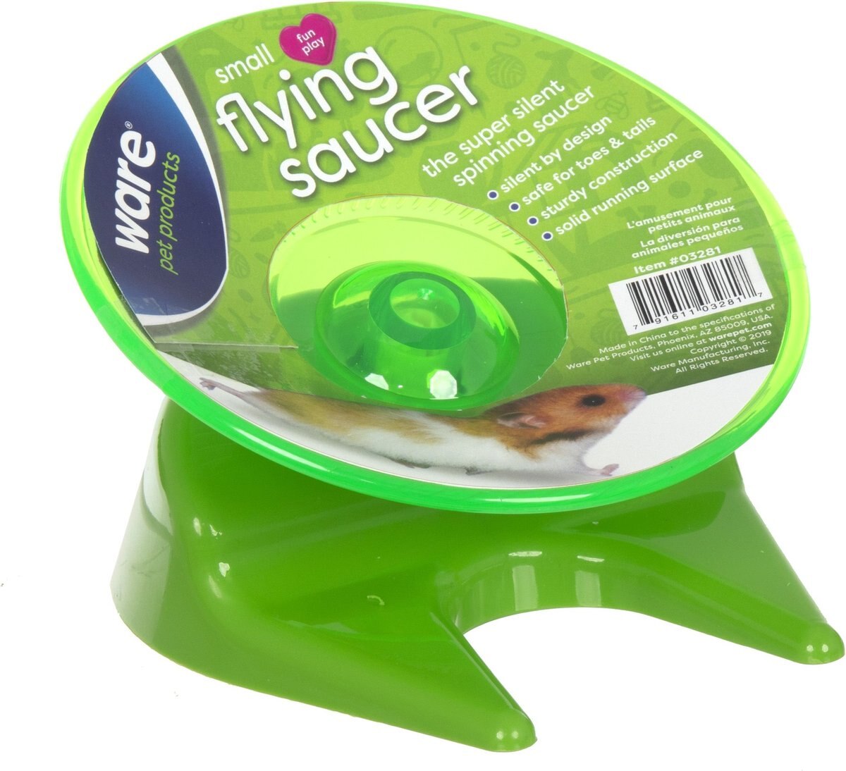 WARE Flying Saucer Small Animal Exercise Wheel, Color Varies, Small ...
