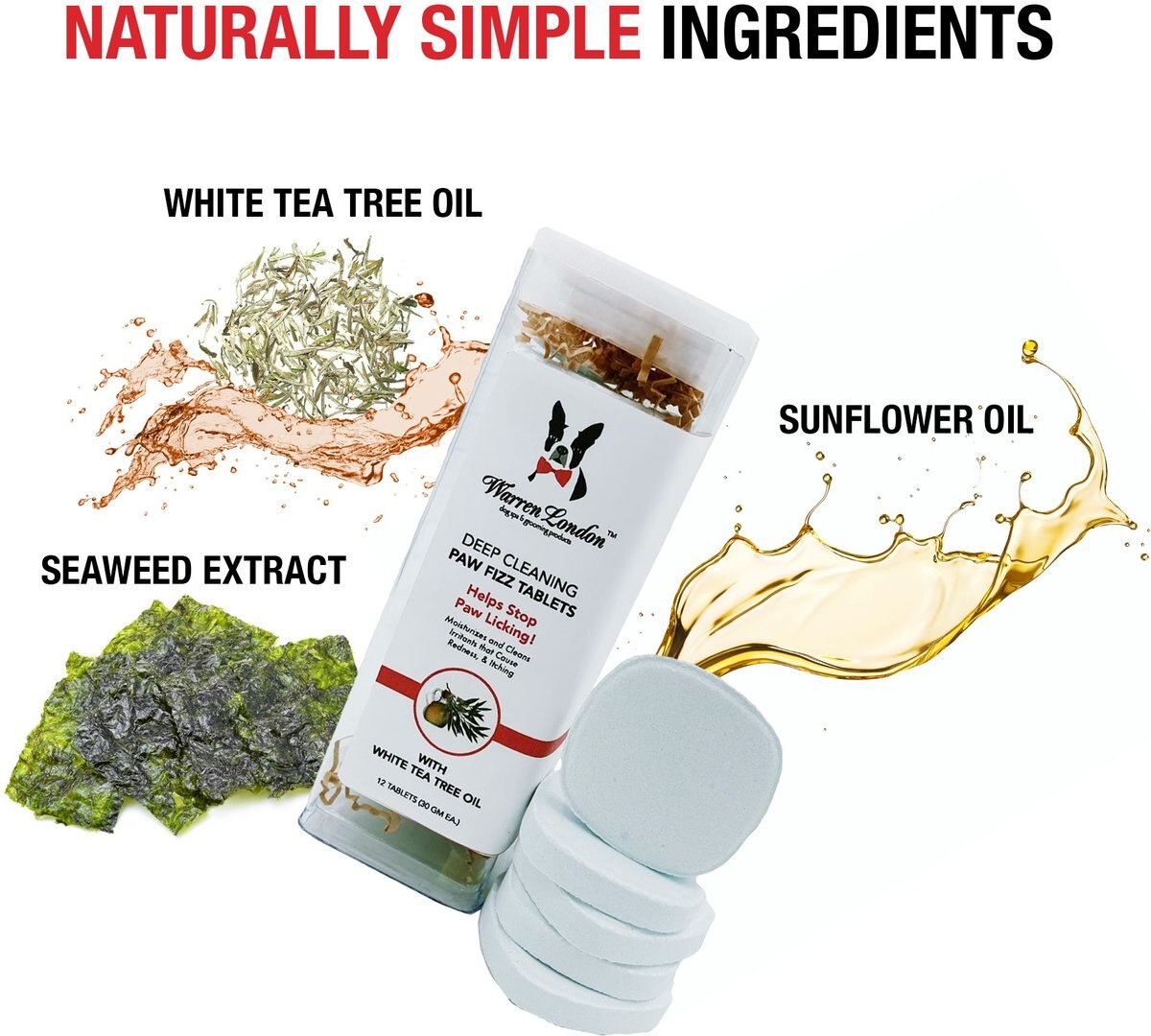 WARREN LONDON Deep Cleaning Dog Paw Fizz Tablets, 12 count - Chewy.com