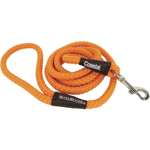 WATER & WOODS Braided Rope Slip Dog Leash, Safety Orange - Chewy.com