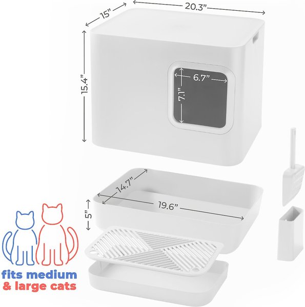 Out of Stock - Way Basics Meowy Studio Loo Litter Box Enclosure, White ...
