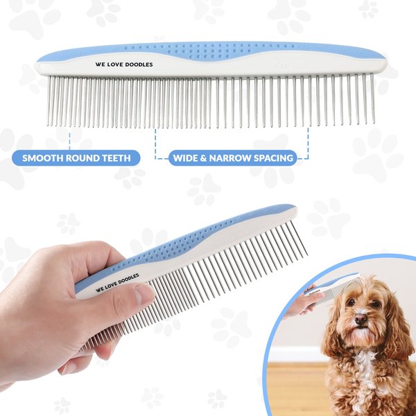 WE LOVE DOODLES Metal Dog Grooming Combs, 2 count, Blue - Chewy.com