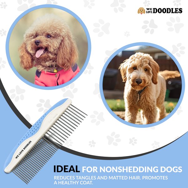 WE LOVE DOODLES Metal Dog Grooming Combs, 2 count, Blue - Chewy.com
