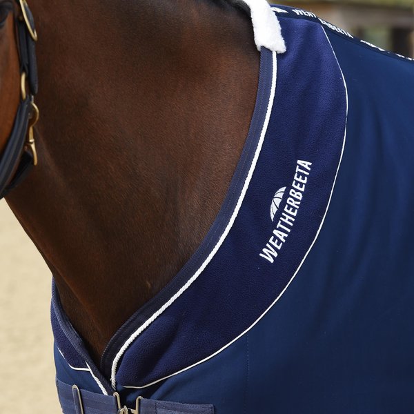 WEATHERBEETA Opulence Show Sheet Standard Neck Horse Sheet, Navy/White ...