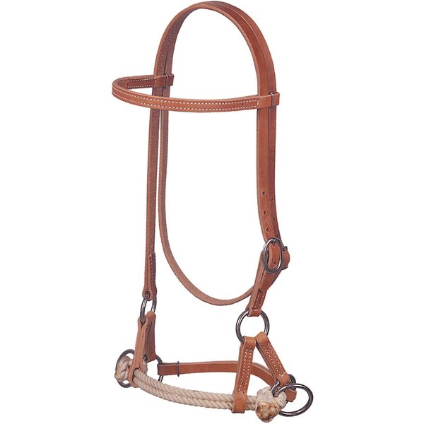 HORZE Leather Bitless Horse Bridle, Black, Pony - Chewy.com