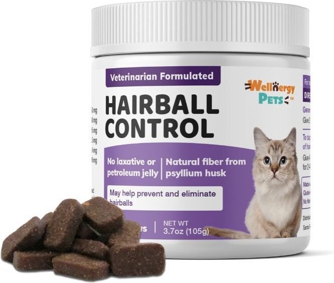 WELLNERGY PETS Hairball Control Multivitamin Supplement for Cats, 70 ...