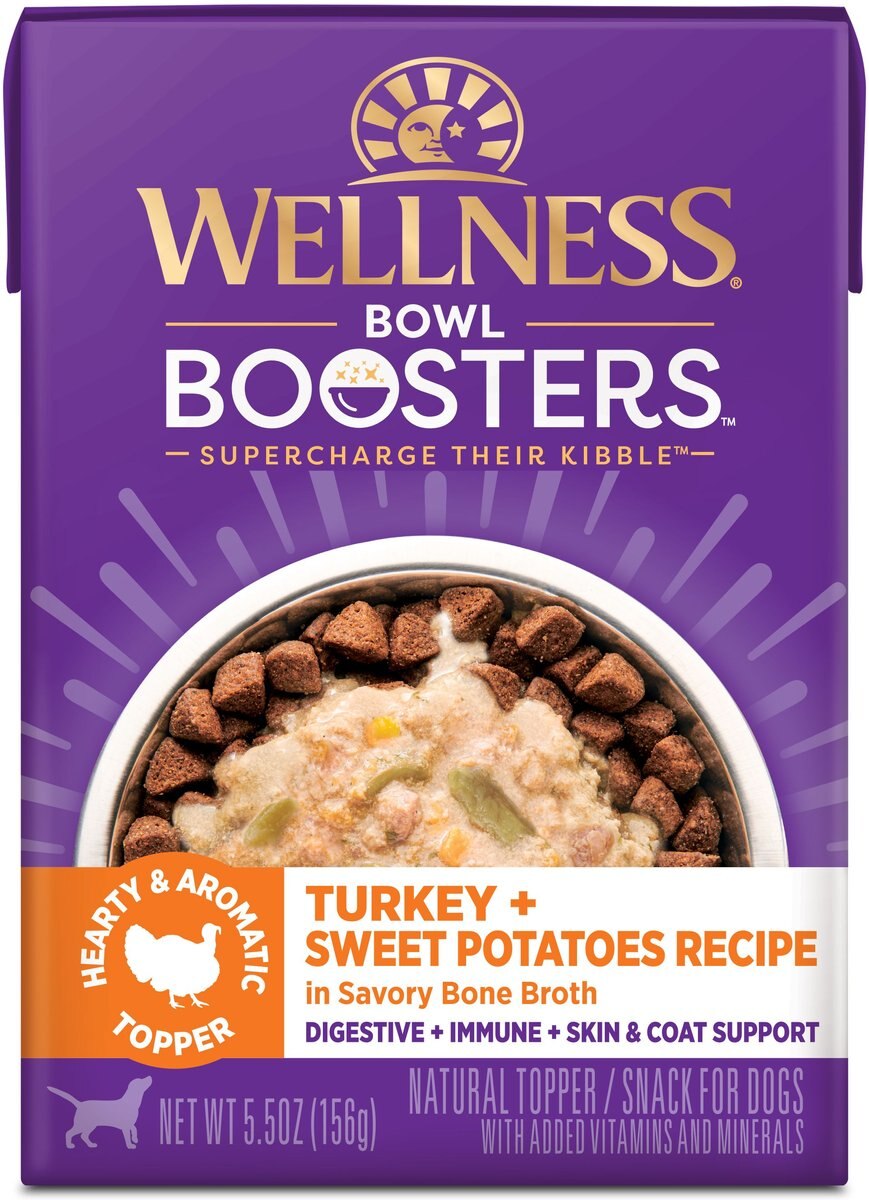 WELLNESS Bowl Boosters Hearty Toppers Turkey Wet Dog Toppers, 5.5-oz ...