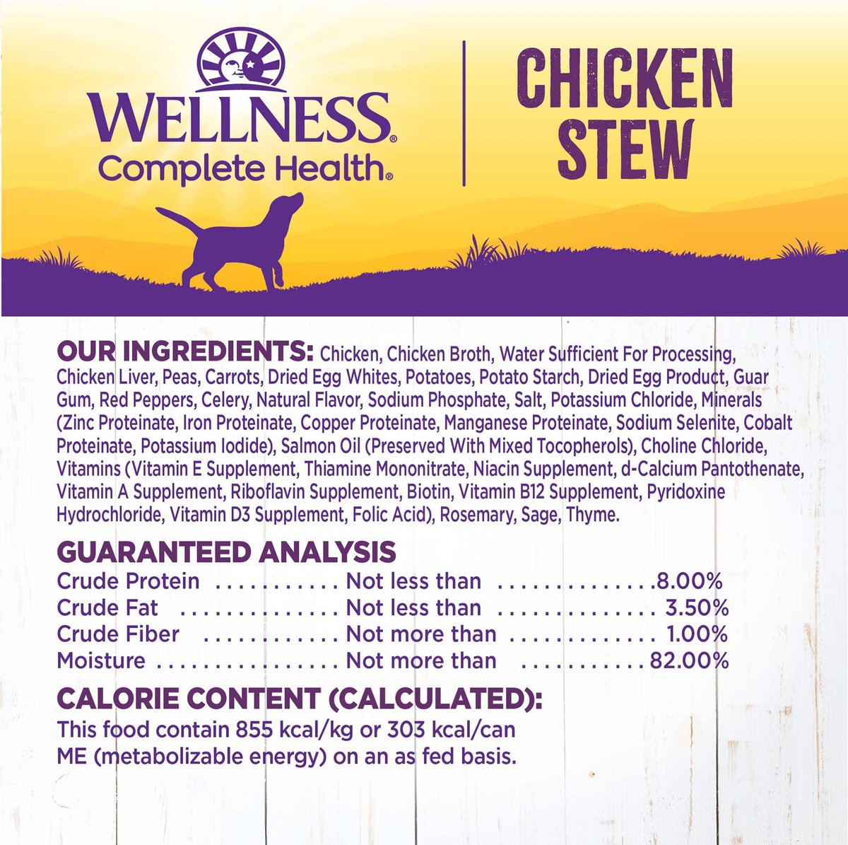 WELLNESS Chicken Stew with Peas & Carrots Grain-Free Natural Canned Dog ...