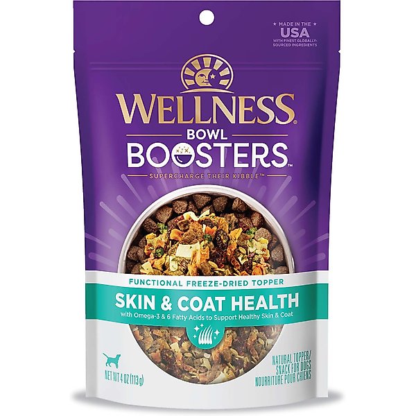 WELLNESS CORE Bowl Boosters Skin & Coat Dry Dog Food Topper, 4-oz bag ...