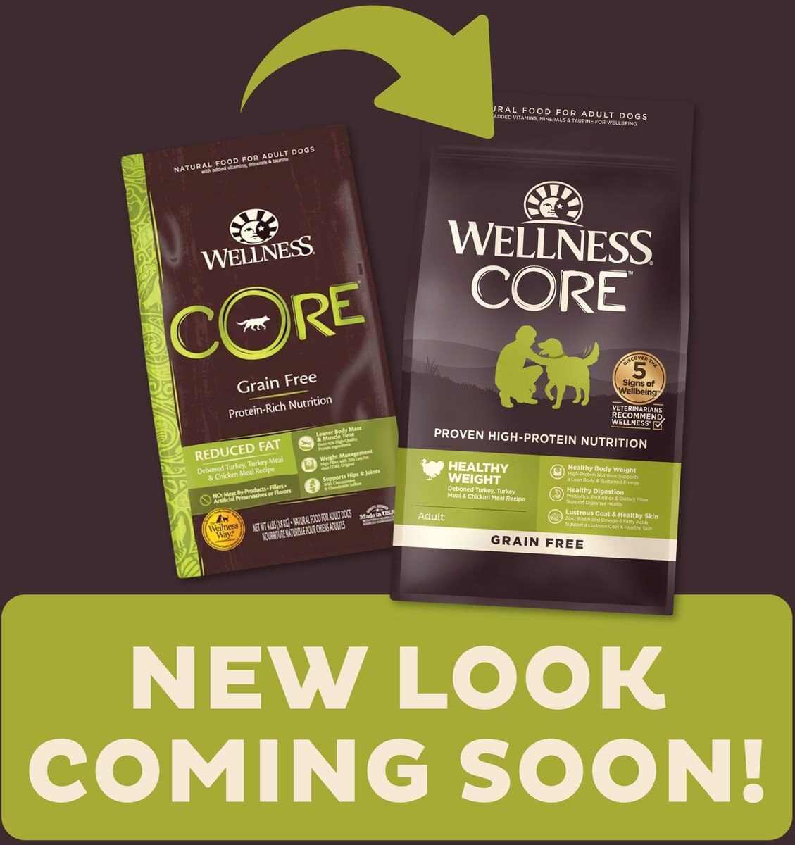 WELLNESS CORE Grain-Free Healthy Weight Turkey & Chicken Dry Dog Food ...