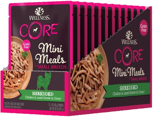 WELLNESS CORE Grain-Free Small Breed Mini Meals Shredded Chicken & Lamb ...
