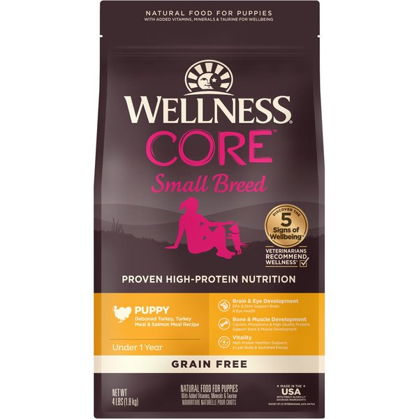 WELLNESS CORE Grain-Free Small Breed Puppy Deboned Turkey Recipe Dry ...