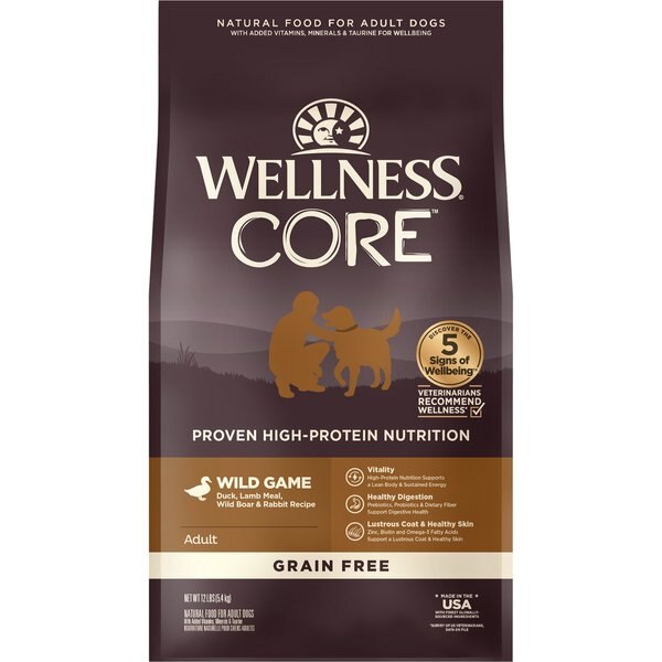 WELLNESS CORE+ Grain-Free Wild Game Recipe with Freeze-Dried Lamb Dry ...