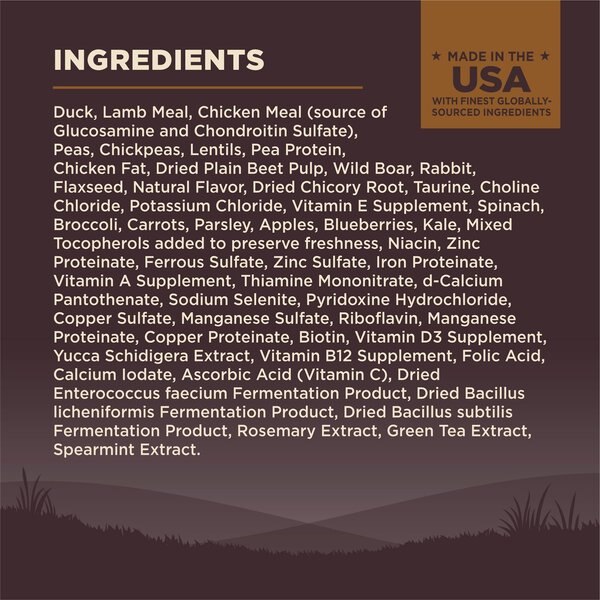 WELLNESS CORE Grain-Free Wild Game Duck, Lamb Meal, Boar & Rabbit ...