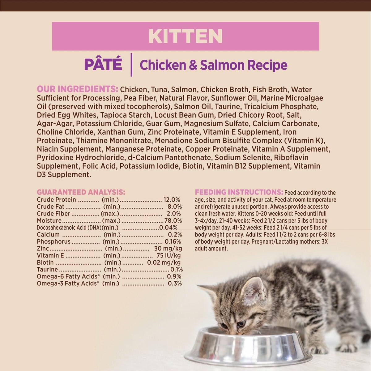WELLNESS CORE Kitten Chicken & Salmon Natural Grain-Free Pate Wet Cat ...