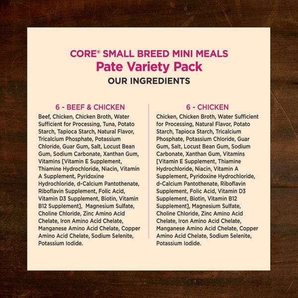 WELLNESS CORE Mini Meals Beef & Chicken, Chicken Pate Variety Pack Dog ...