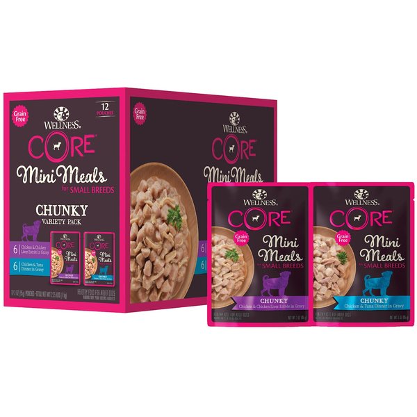 WELLNESS CORE Mini Meals Chicken & Chicken Liver, Chicken & Tuna ...