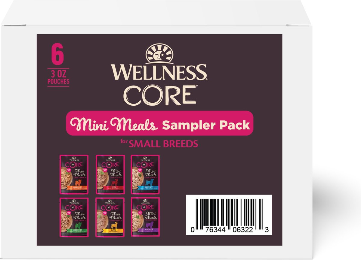 WELLNESS CORE Mini Meals Variety Pack Small Breed Grain-Free Wet Dog ...