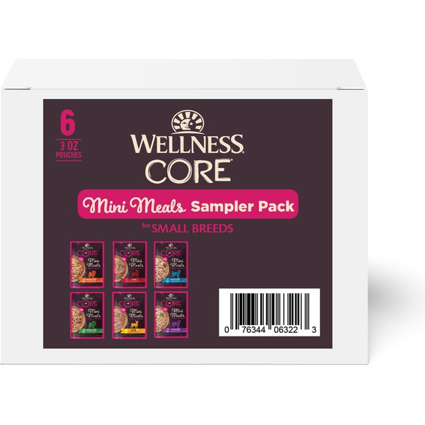 WELLNESS CORE Mini Meals Variety Pack Small Breed Grain-Free Wet Dog ...