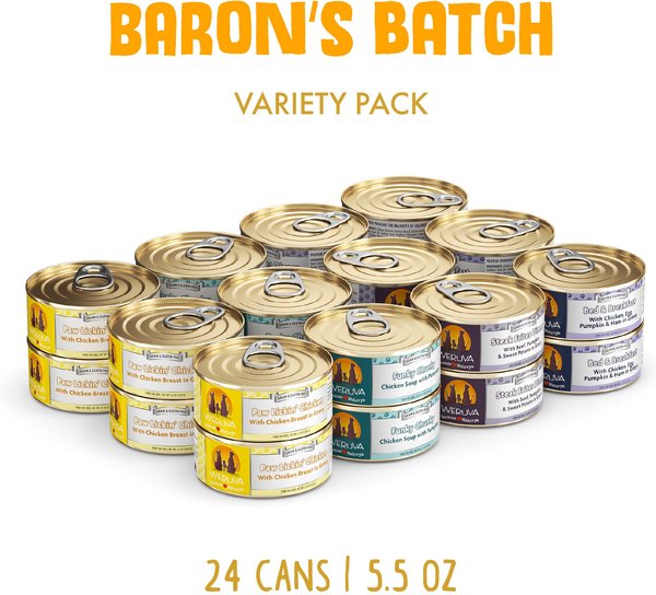 WERUVA Baron's Batch Variety Pack Grain-Free Canned Dog Food, 5.5-oz ...