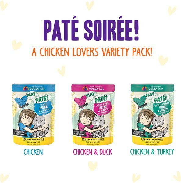 BFF Paté Lovers, Aw Yeah! Paté Soiree! Variety Pack Grain-Free Wet Cat ...