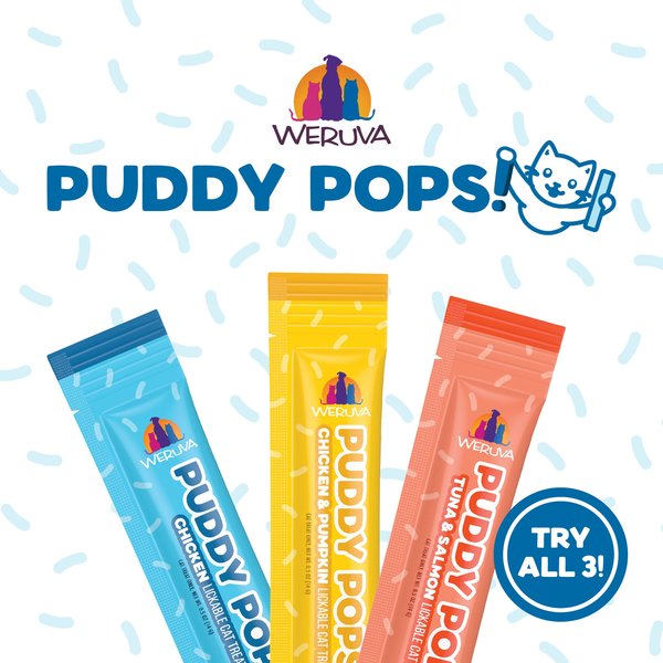 WERUVA Puddy Pops Chicken & Pumpkin Grain-Free Lickable Cat Treats, 0.5 ...