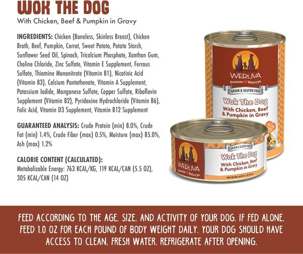 WERUVA Wok the Dog with Chicken, Beef & Pumpkin in Gravy Grain-Free ...