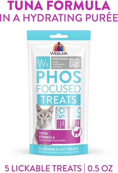 WERUVA Wx Phos Focused Tuna Formula Grain-Free Lickable Cat Treats, 0.5 ...
