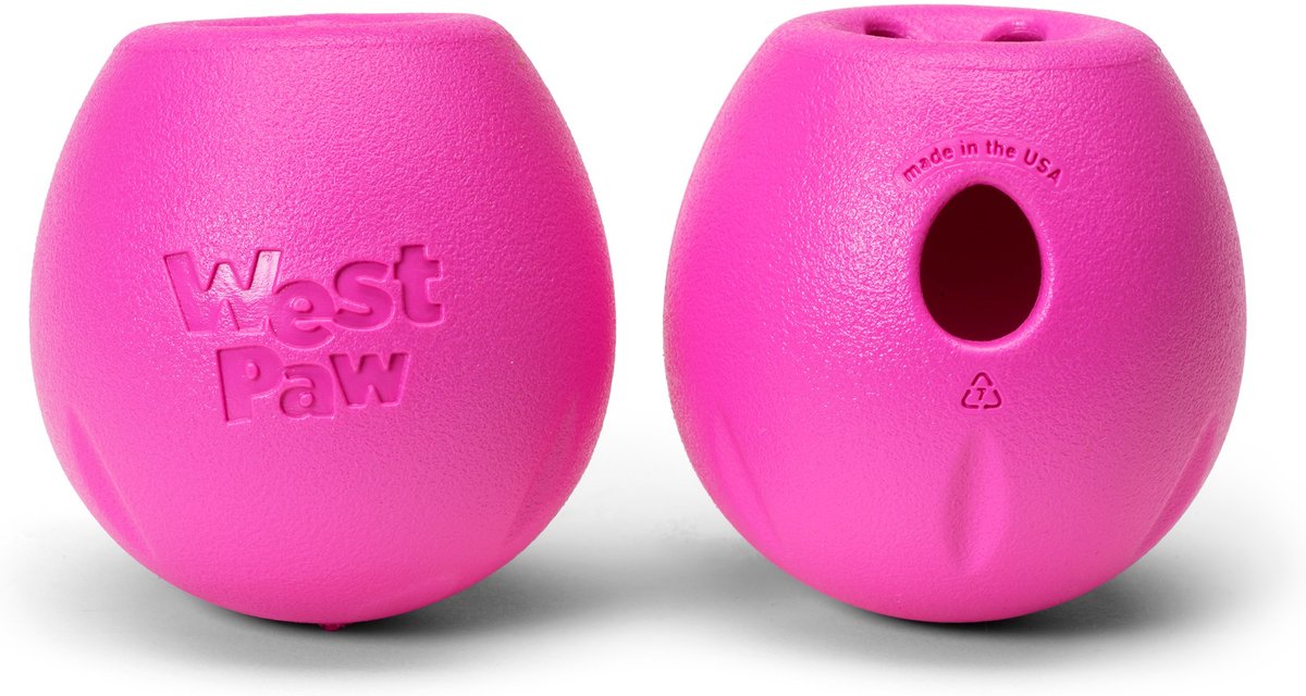 WEST PAW Rumbl Bouncy Ball Dog Toy, Hot Pink, Large - Chewy.com