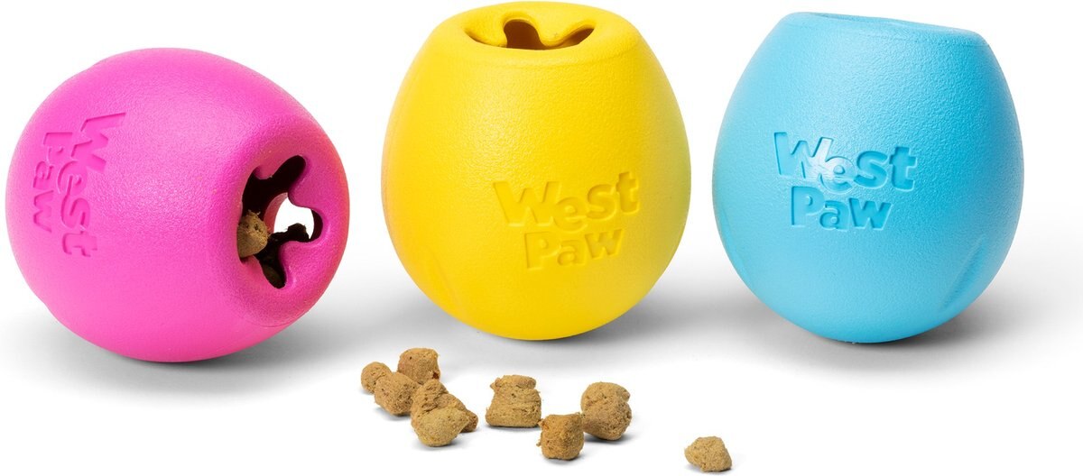 WEST PAW Rumbl Bouncy Ball Dog Toy, Hot Pink, Large - Chewy.com