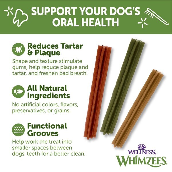 WHIMZEES by Wellness Stix Large Dental Chews Natural Grain-Free Dental ...