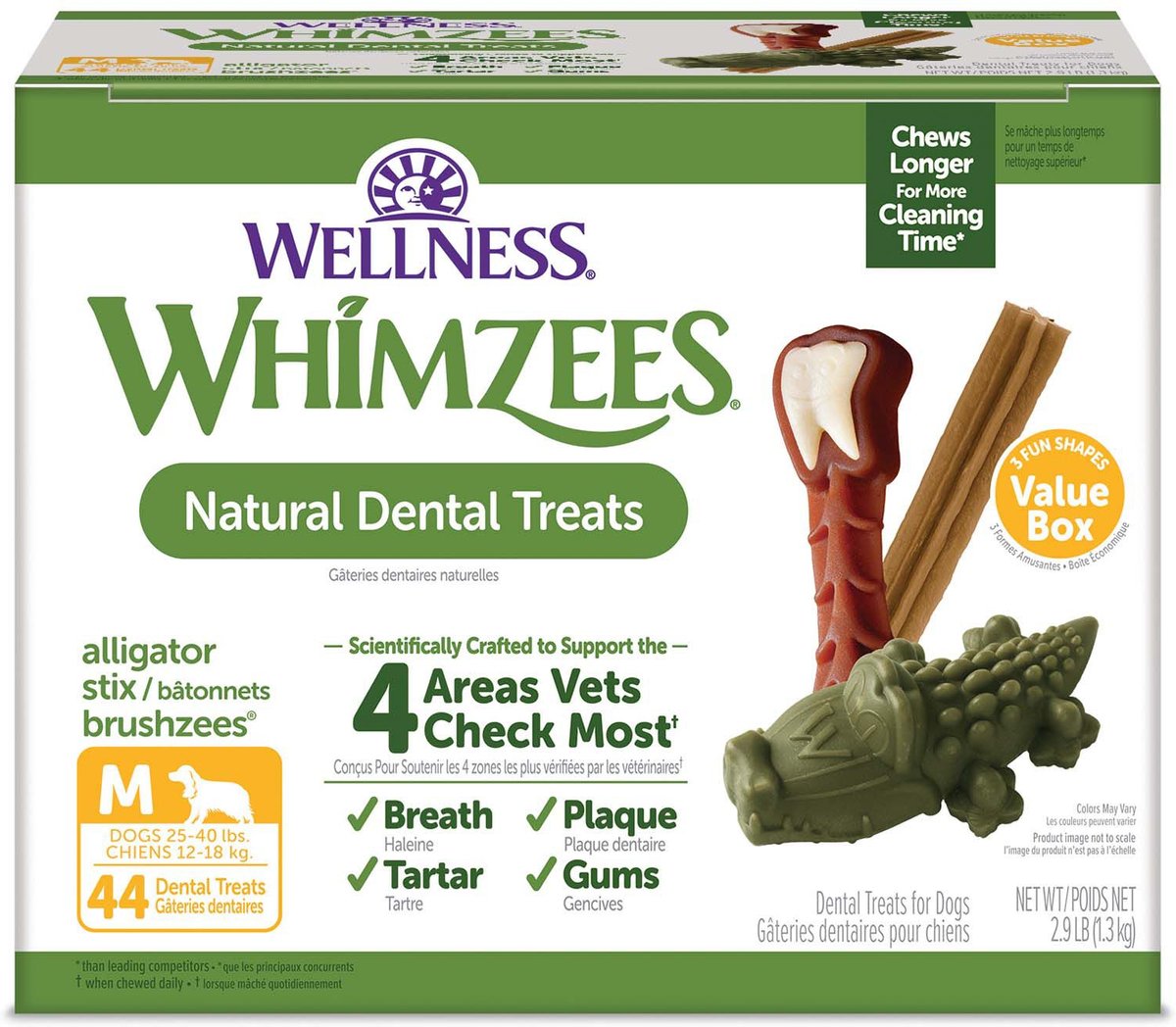 WHIMZEES by Wellness Variety Box Dental Chews Natural Grain-Free Dental ...