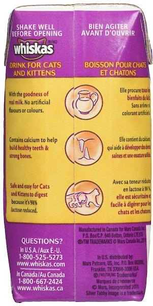 WHISKAS Cat Milk Liquid Milk Supplement for Cats, 6.75-fl oz carton, 3 ...
