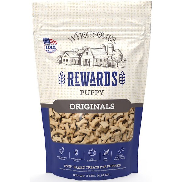 WHOLESOMES Rewards Puppy Originals Biscuit Dog Treats, 2-lb bag - Chewy.com