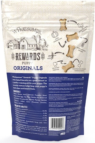 WHOLESOMES Rewards Puppy Originals Biscuit Dog Treats, 2-lb bag - Chewy.com