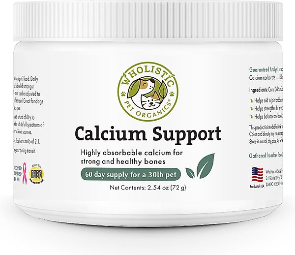 WHOLISTIC PET ORGANICS Calcium Support Dog & Cat Supplement, 2.5-oz ...