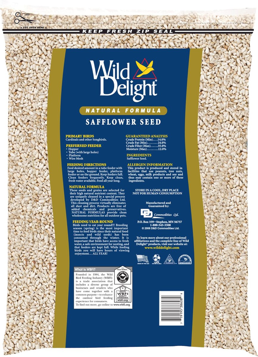 WILD DELIGHT Safflower Wild Bird Food, 8-lb - Chewy.com