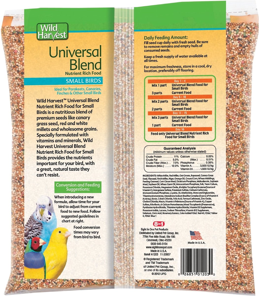WILD HARVEST Universal Blend Small Bird Food, 3-lb bag - Chewy.com