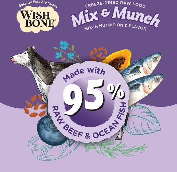 WISHBONE Mix & Munch Raw High-Protein Grain-Free Beef & Ocean Fish ...